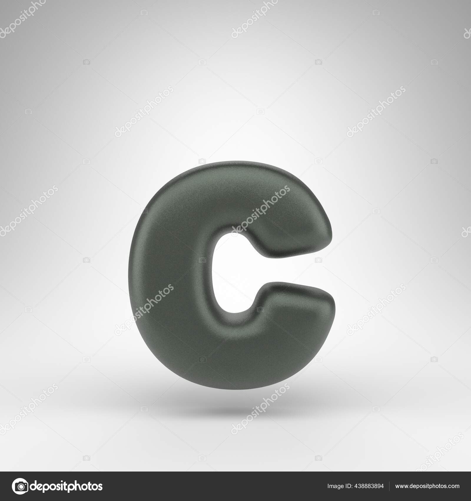Letter Lowercase White Background Anodized Green Rendered Font Matte ...