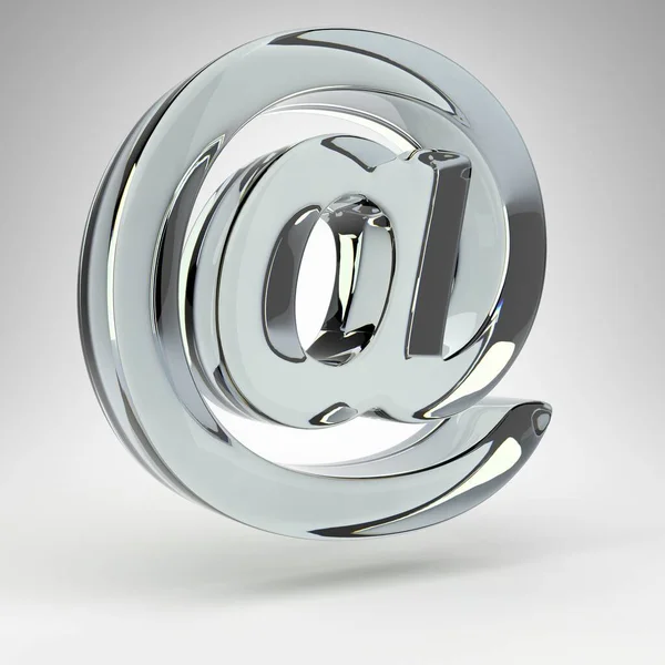 AT symbol on white background. Golden 3D sign with gloss metal texture ...