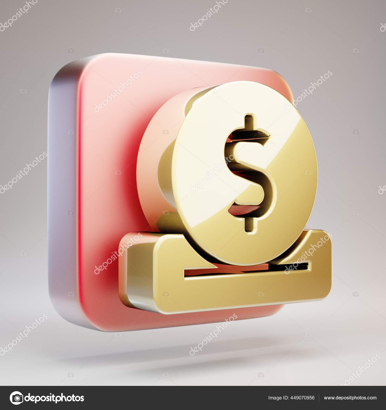 Donate Icon Golden Donate Symbol Red Matte Gold Plate Rendered — Stock ...