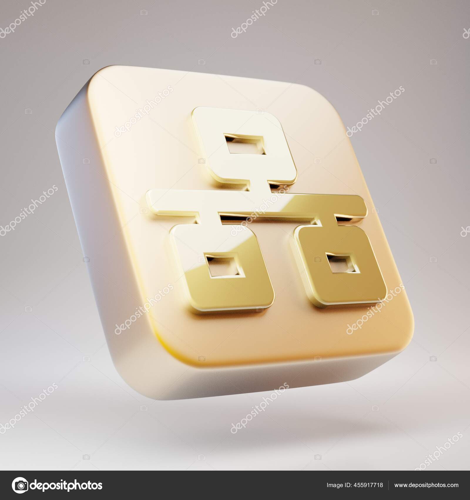 Network Icon Golden Network Symbol Matte Gold Plate Rendered Social ...