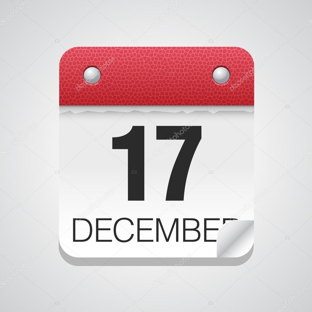 Calendar icon with December 17 — Stock Vector © whitebarbie #71507157