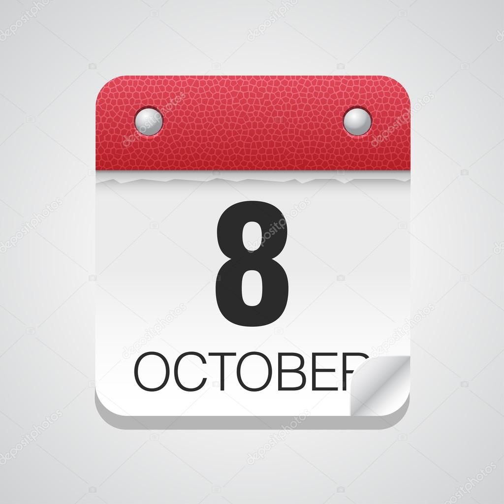Simple calendar with October 8 Stock Vector by ©whitebarbie 71507731