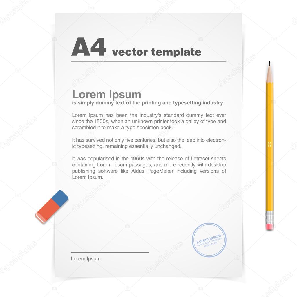 A4 paper template. Stock Vector Image by ©whitebarbie #72346403