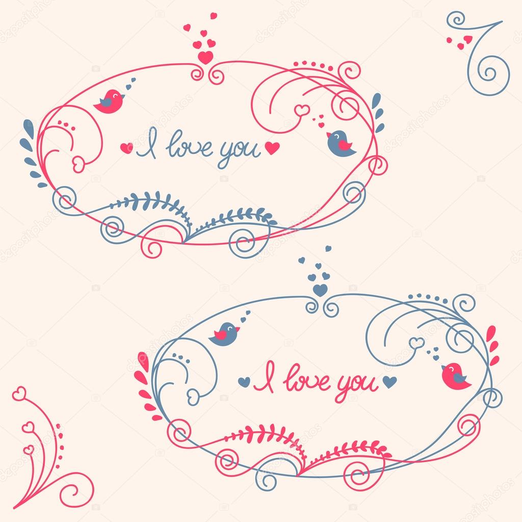 Calligraphy floral frame set Stock Vector by ©whitebarbie 72346405