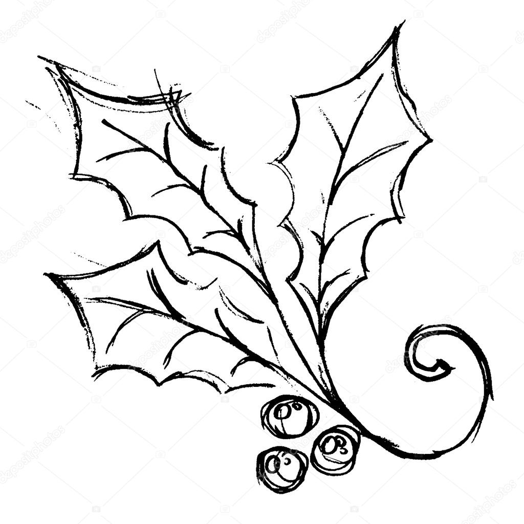 Christmas Mistletoe Drawing