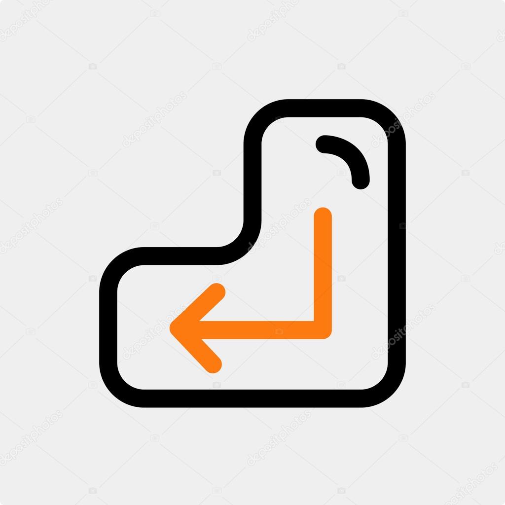 Enter button icon. Keyboard enter button with arrow illustration. Stock ...