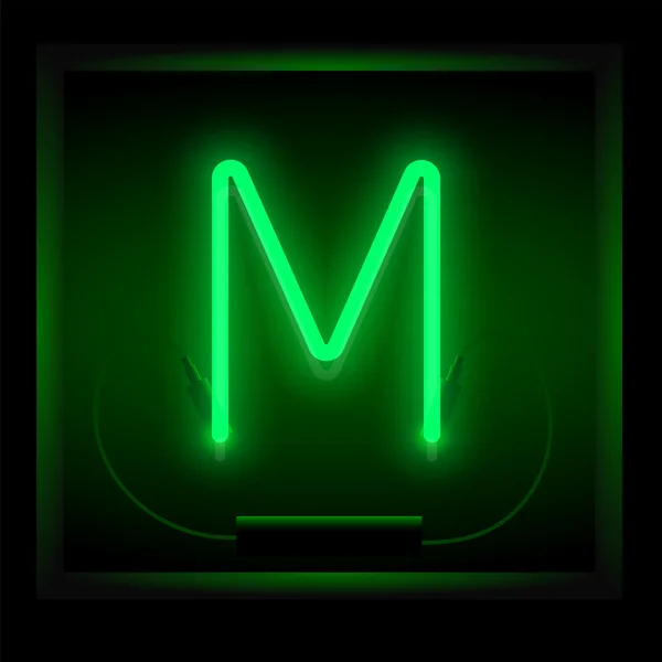 Green neon font imágenes de stock de arte vectorial | Depositphotos