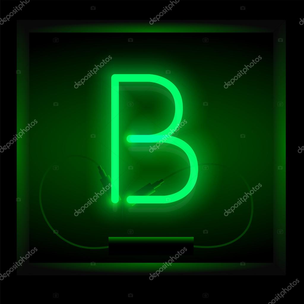 Neon Green Letter B