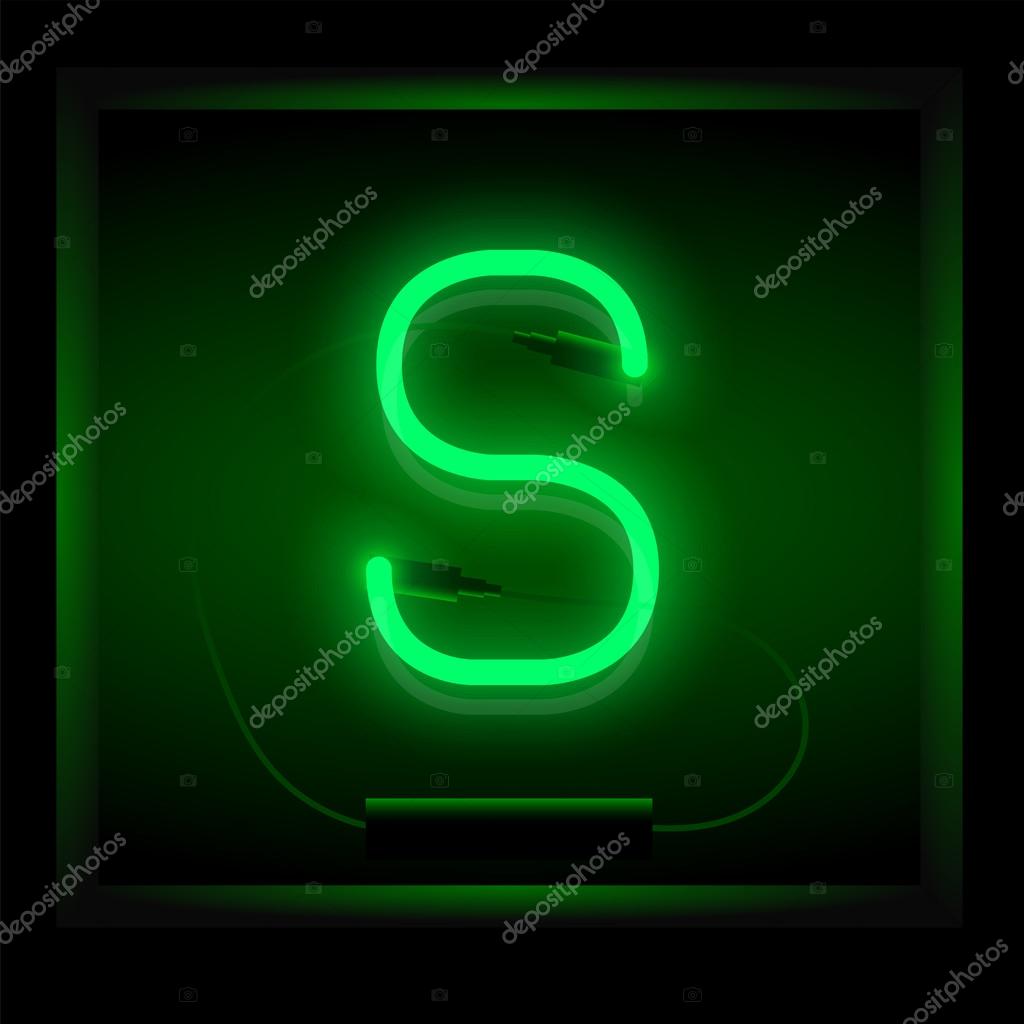 Realistic neon letter S Stock Vector Image by ©whitebarbie #91866194