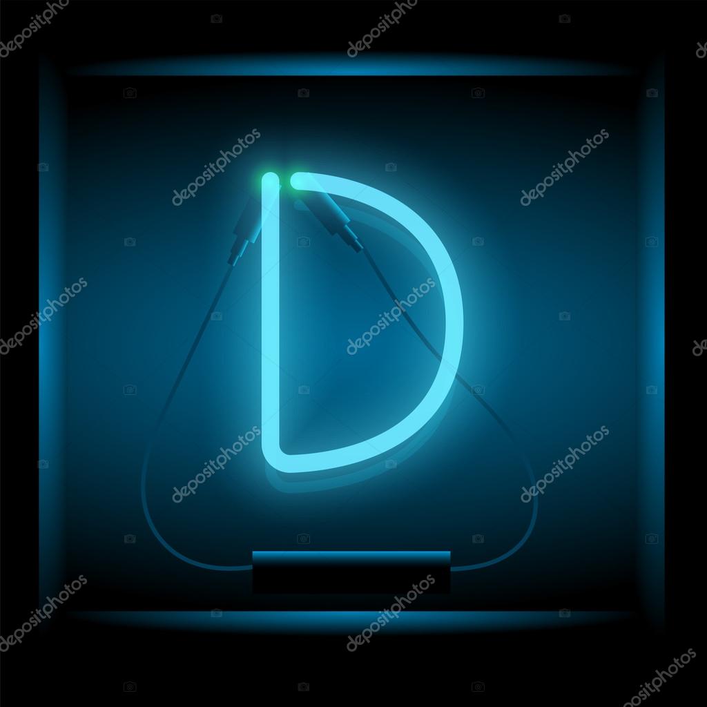 Realistic neon letter D vector illustration. Glowing font. Stock Vector ... Realistic neon letter D vector illustration. Glowing font. Stock Vector ...