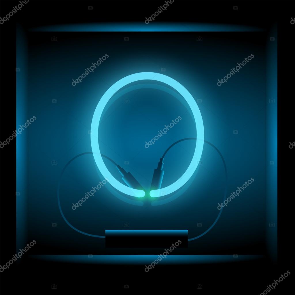 Realistic neon letter O vector illustration. Glowing font. Stock Vector ...