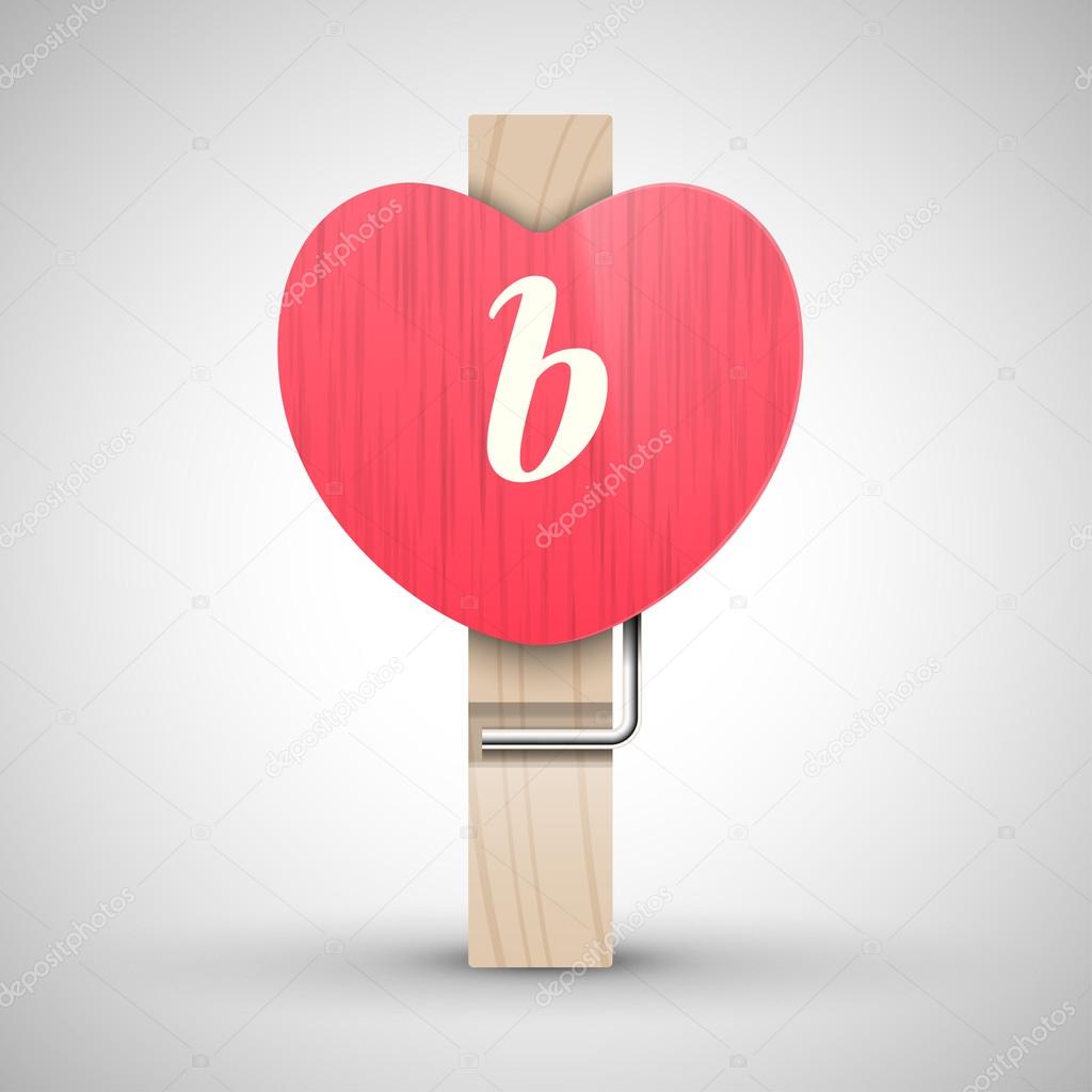 Clothes heart pin with letter b Stock Vector Image by ©whitebarbie ...