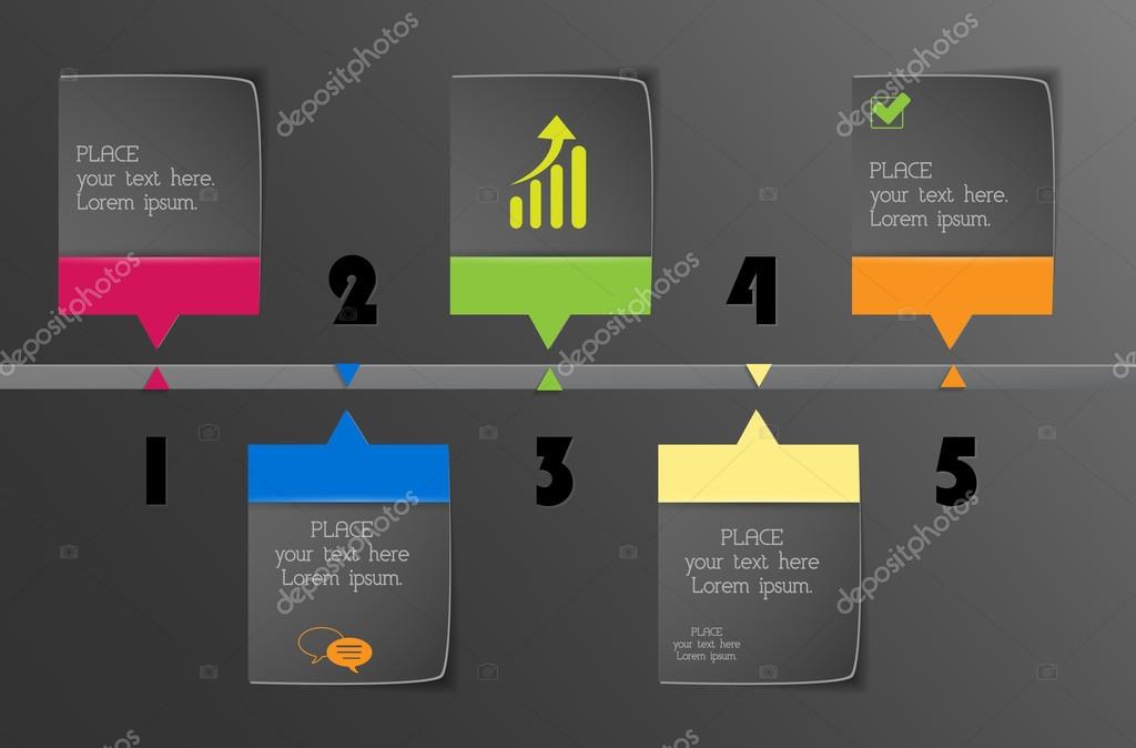 Paper timeline template. Stock Vector by ©gordanas 64750605