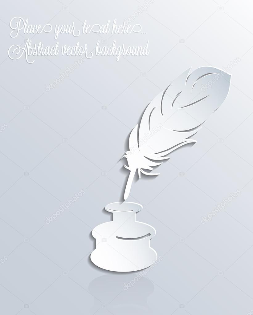 Paper feather in inkwell Stock Vector Image by ©gordanas #64750685 Paper feather in inkwell Stock Vector Image by ©gordanas #64750685
