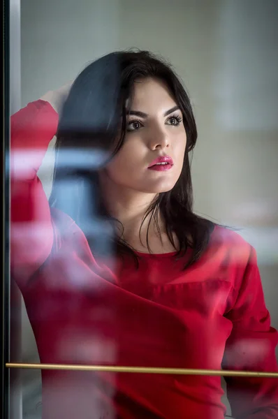 Gazing through window Stock Photos, Royalty Free Gazing through window ...