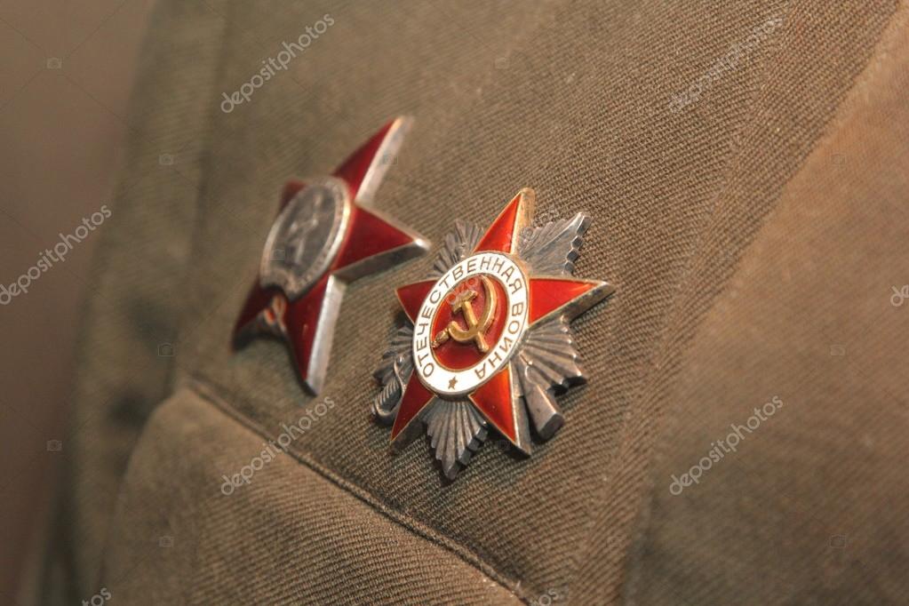 Soviet awards on military uniform — Stock Photo © LaKirr #66504457