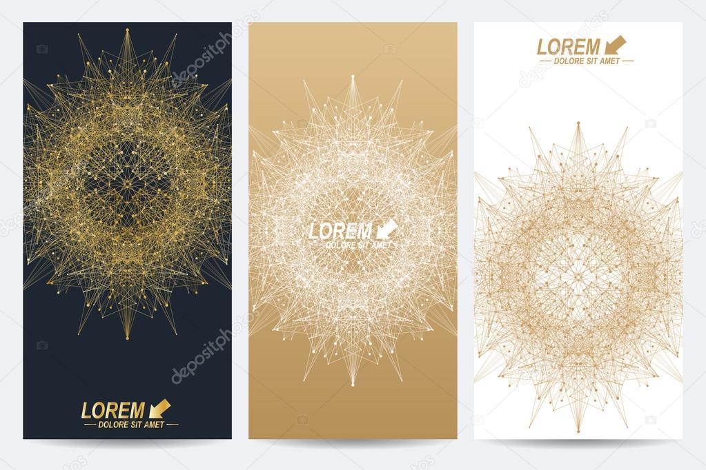 Modern set of vector flyers. Geometric abstract presentation with ...