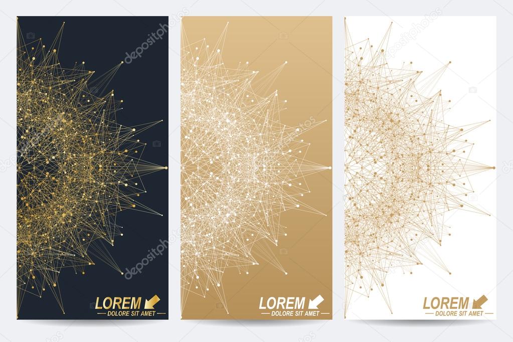 Modern set of vector flyers. Geometric abstract presentation with ...