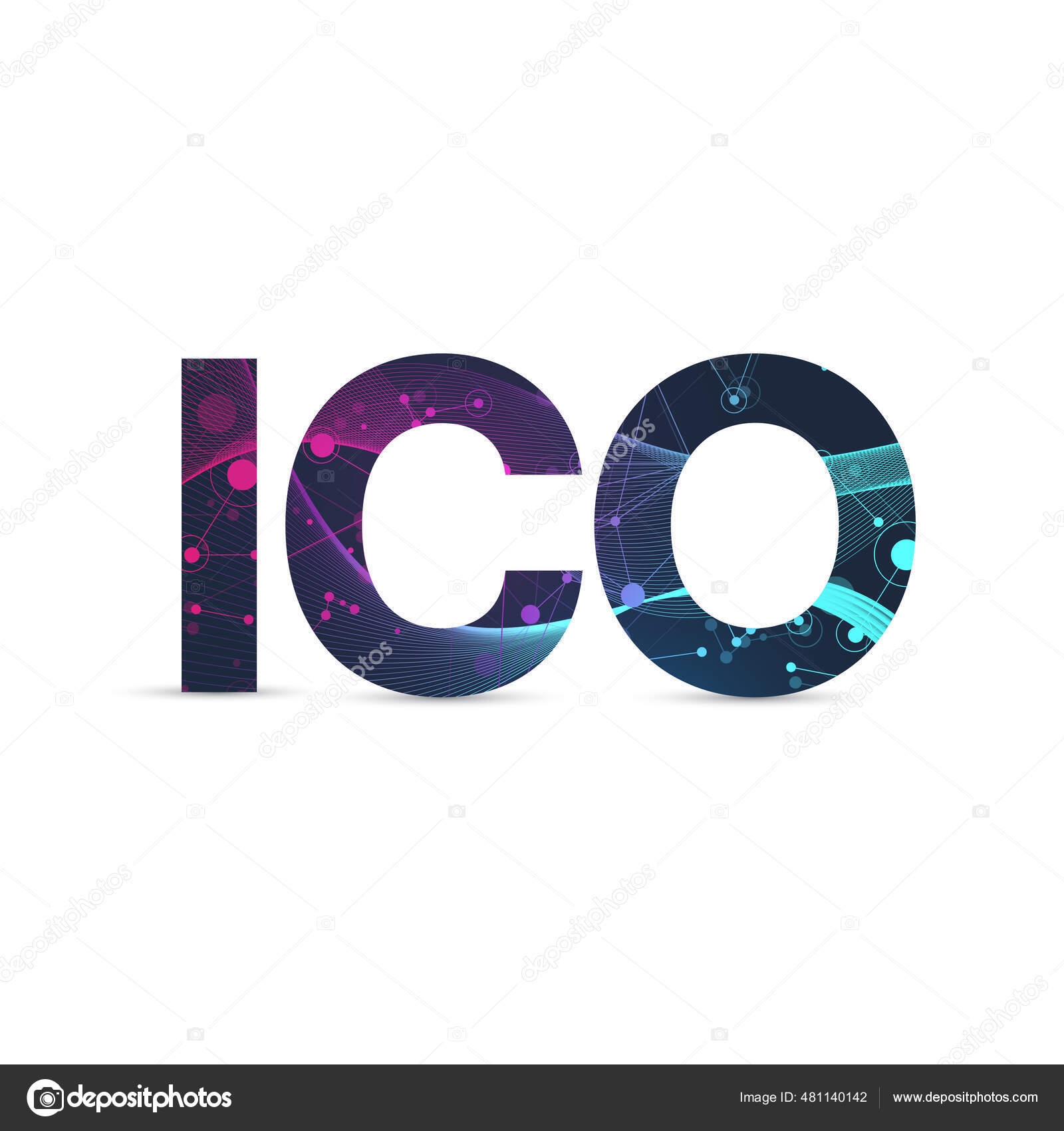 ICO Initial Coin Offering infographic web banner. Initial coin offering ...