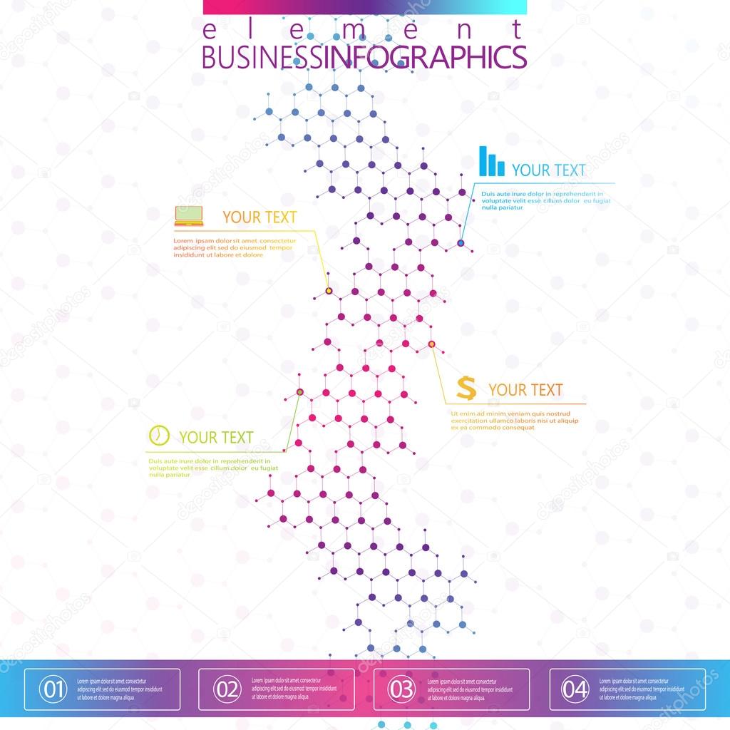 Modern design dna on gray background, concept template for infographics ...