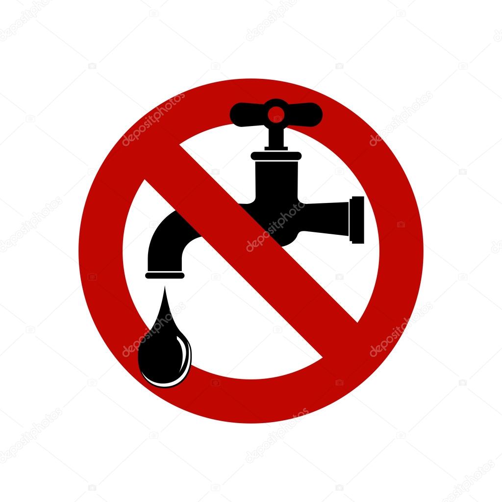 Save Water Sign Vector Illustration Faucet Icon — Stock Vector