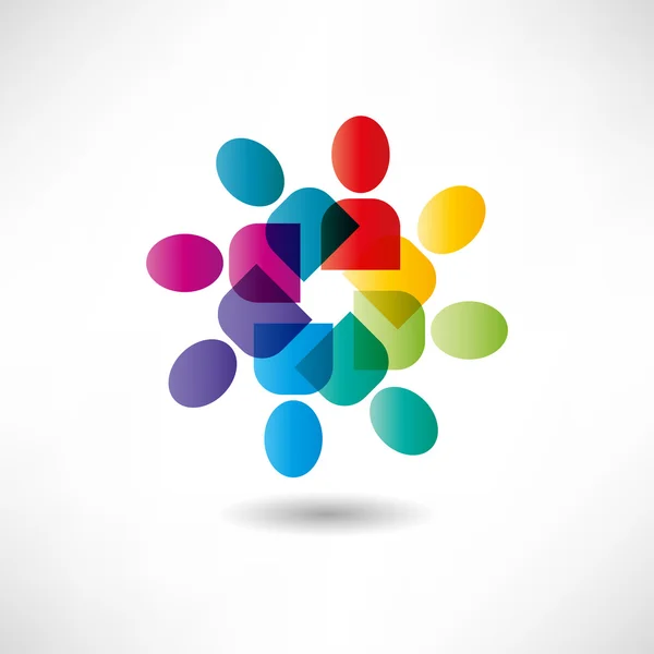 Teamwork hug friends logo — Stock Vector © Glopphy #91773986