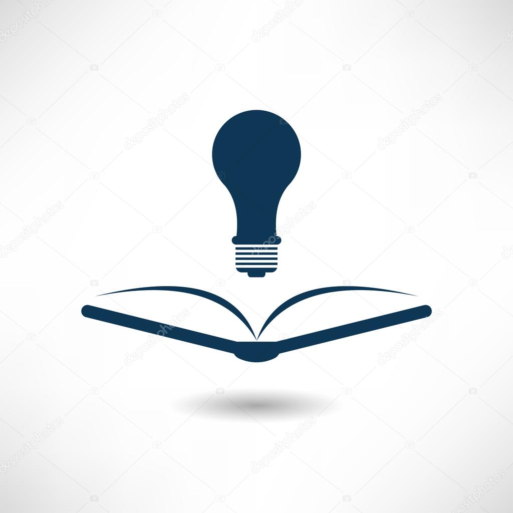 Book and light bulb icon ⬇ Vector Image by © Alexandrovskyi | Vector ...