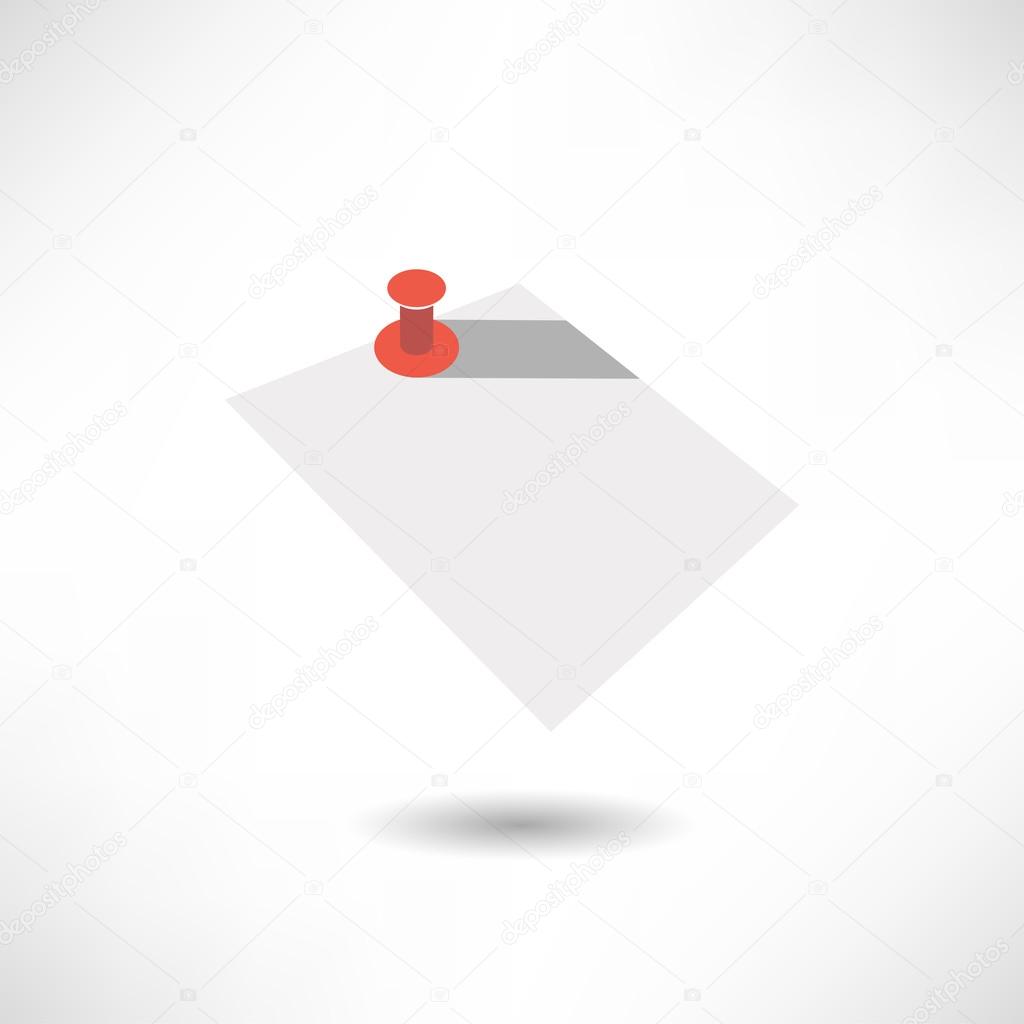 Paper with pin icon Stock Vector by ©Alexandrovskyi 65114445