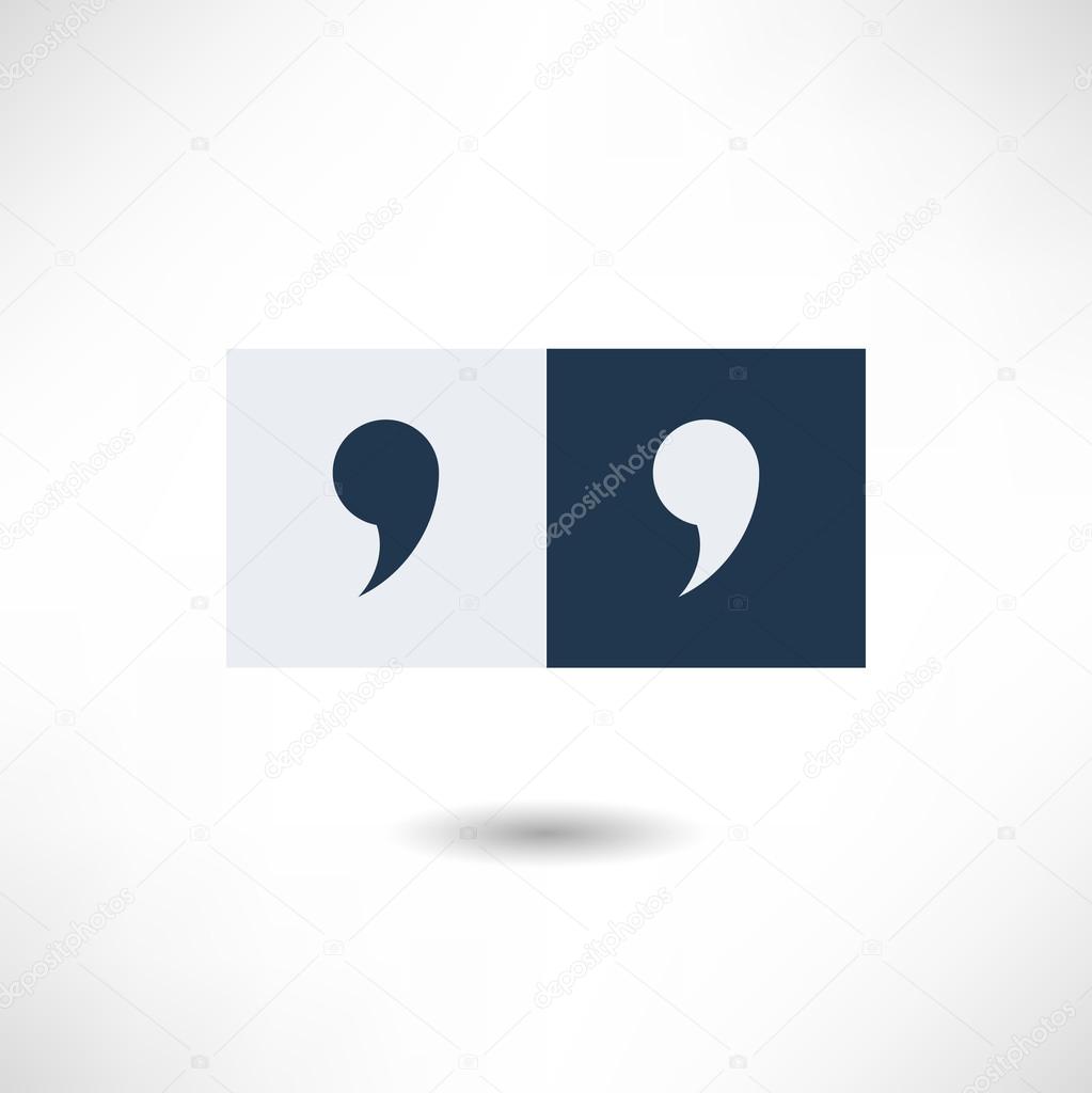 Comma icon on white Stock Vector by ©Alexandrovskyi 86549694