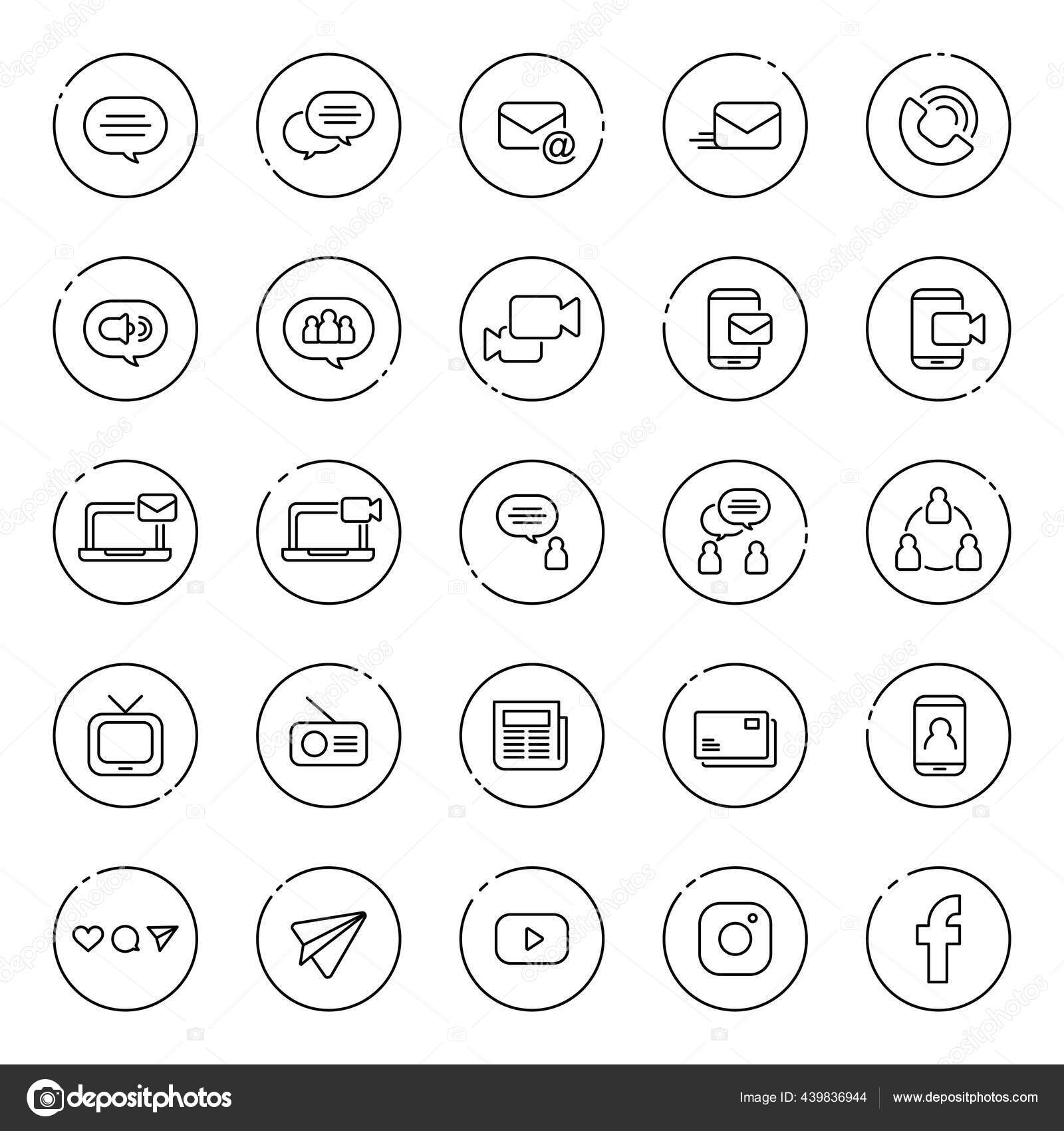 Digital Media Icon Collection Stock Vector Image by ©Halogenz_Official ...