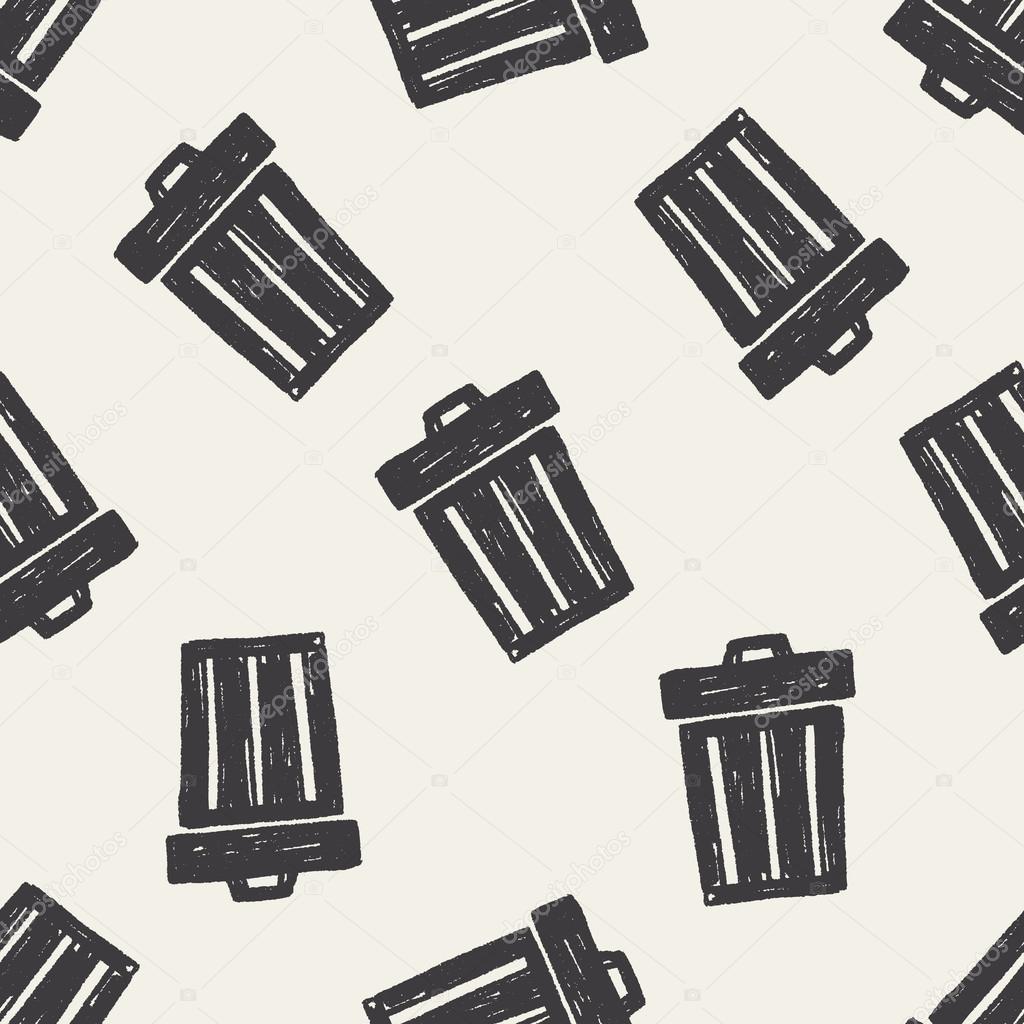 Doodle Trash can seamless pattern background Stock Vector by ©hchjjl ...