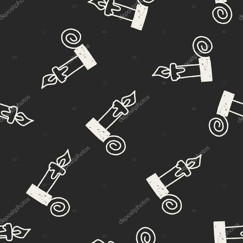 Karácsonyi gyertya doodle rajz varrat nélküli mintát háttér — Stock ...