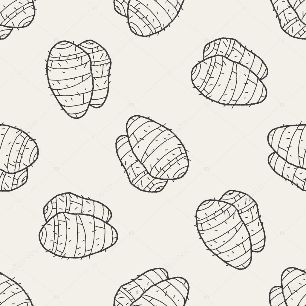 Taro doodle seamless pattern background — Stock Vector © hchjjl #69887001