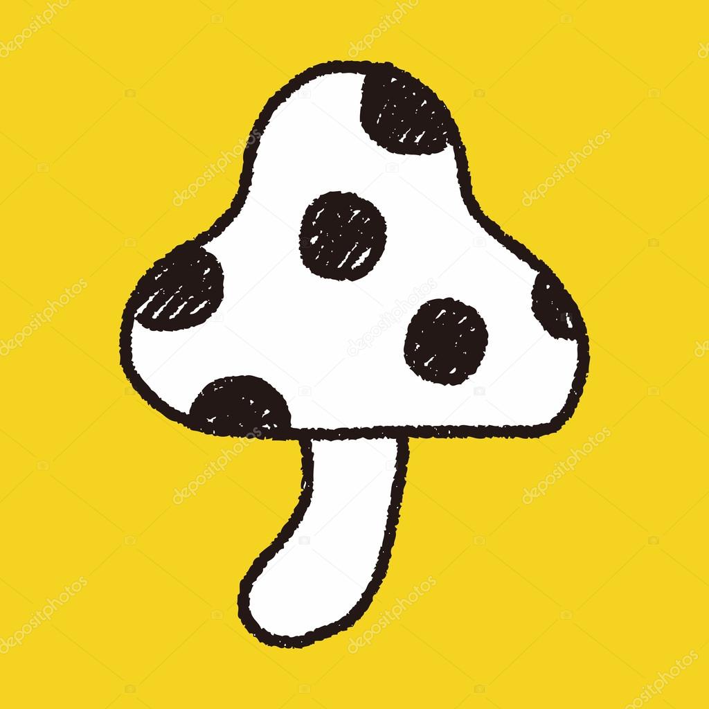 Gomba doodle rajz — Stock Vektor © hchjjl #71404541