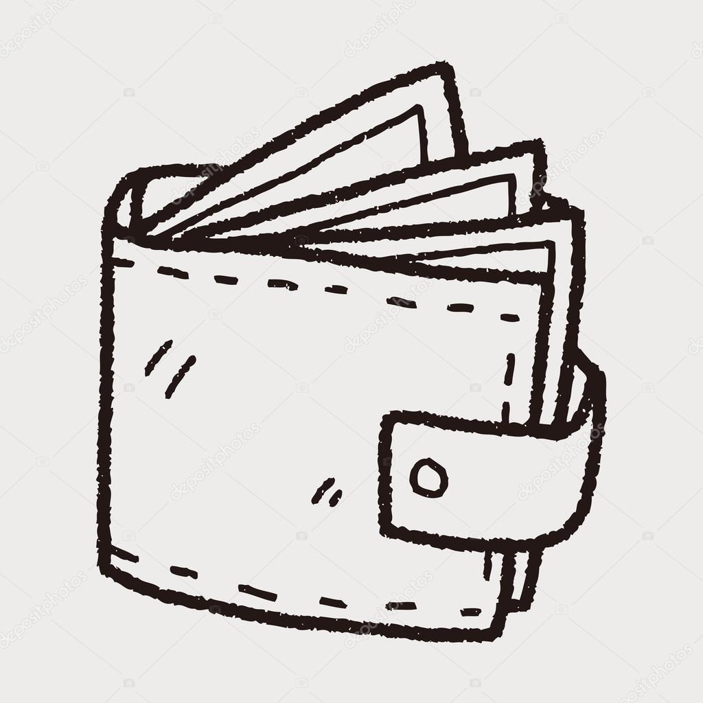 cartera doodle dibujo — Vector de stock © hchjjl #71722999