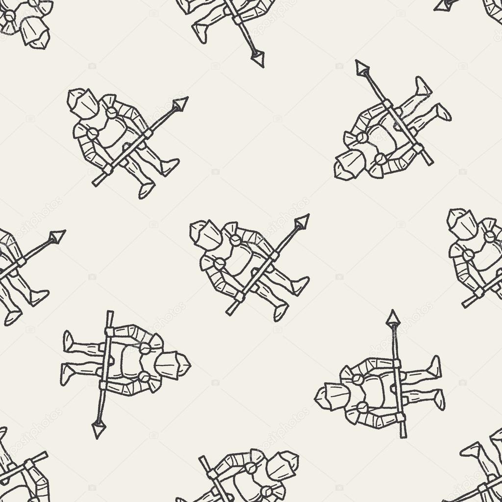 Knight doodle seamless pattern background Stock Vector Image by ©hchjjl ...