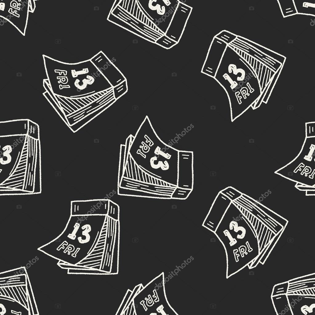 Monthly calendar doodle drawing seamless pattern background Stock ...