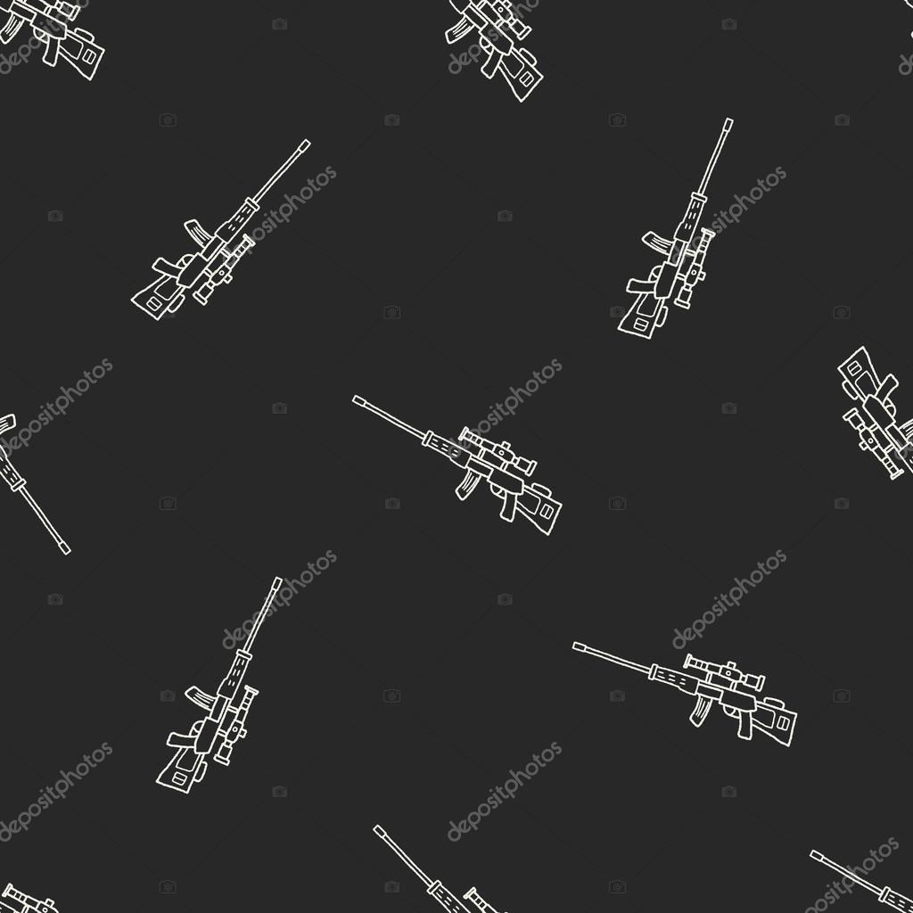 Sniper rifle doodle seamless pattern background Stock Vector Image by ...
