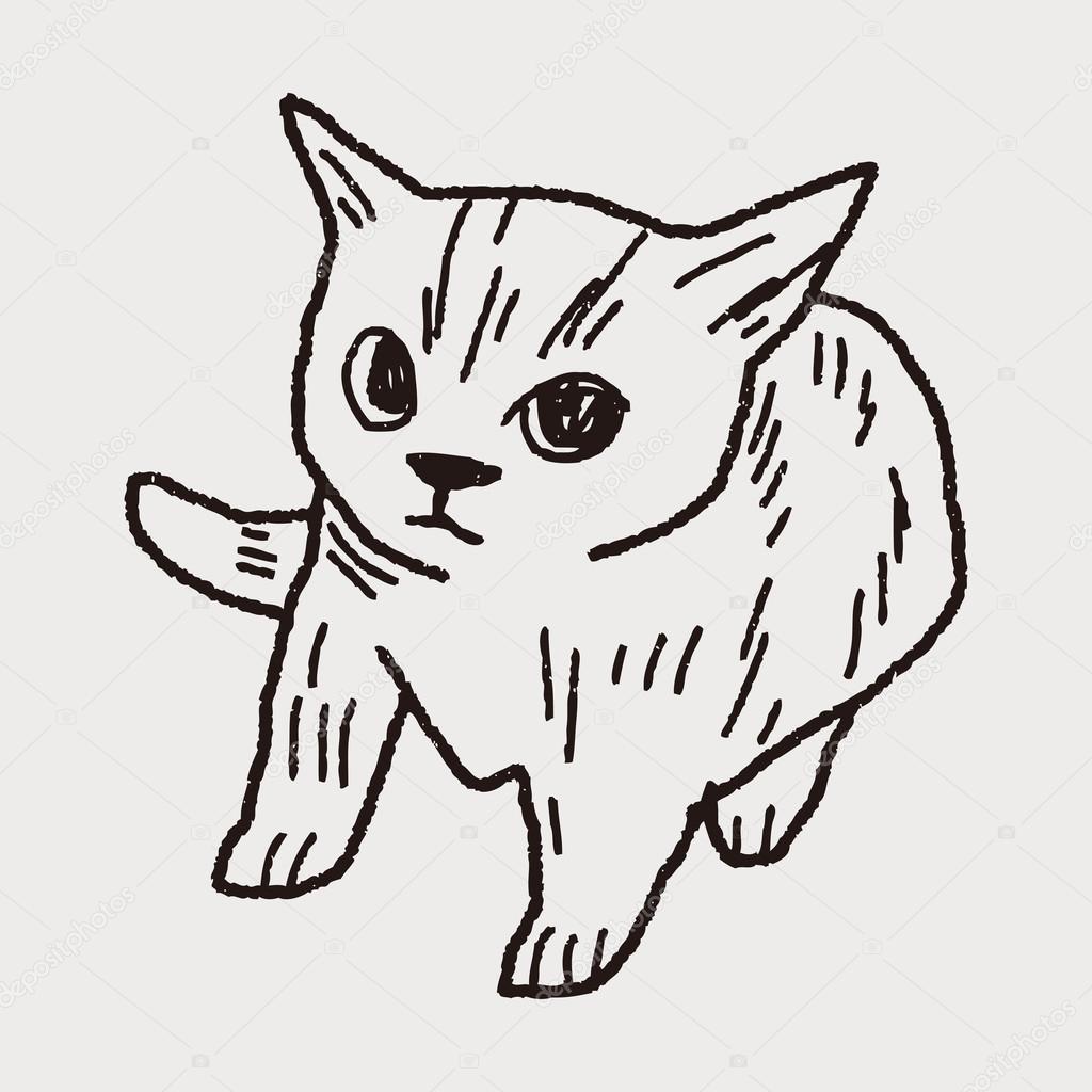 Cat doodle drawing Stock Vector by ©hchjjl 73770417