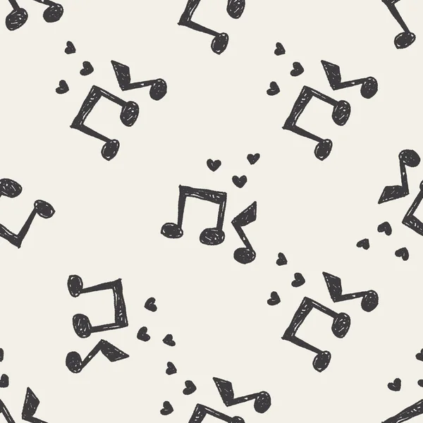 Music note doodle drawing seamless pattern background Stock Vector by ...