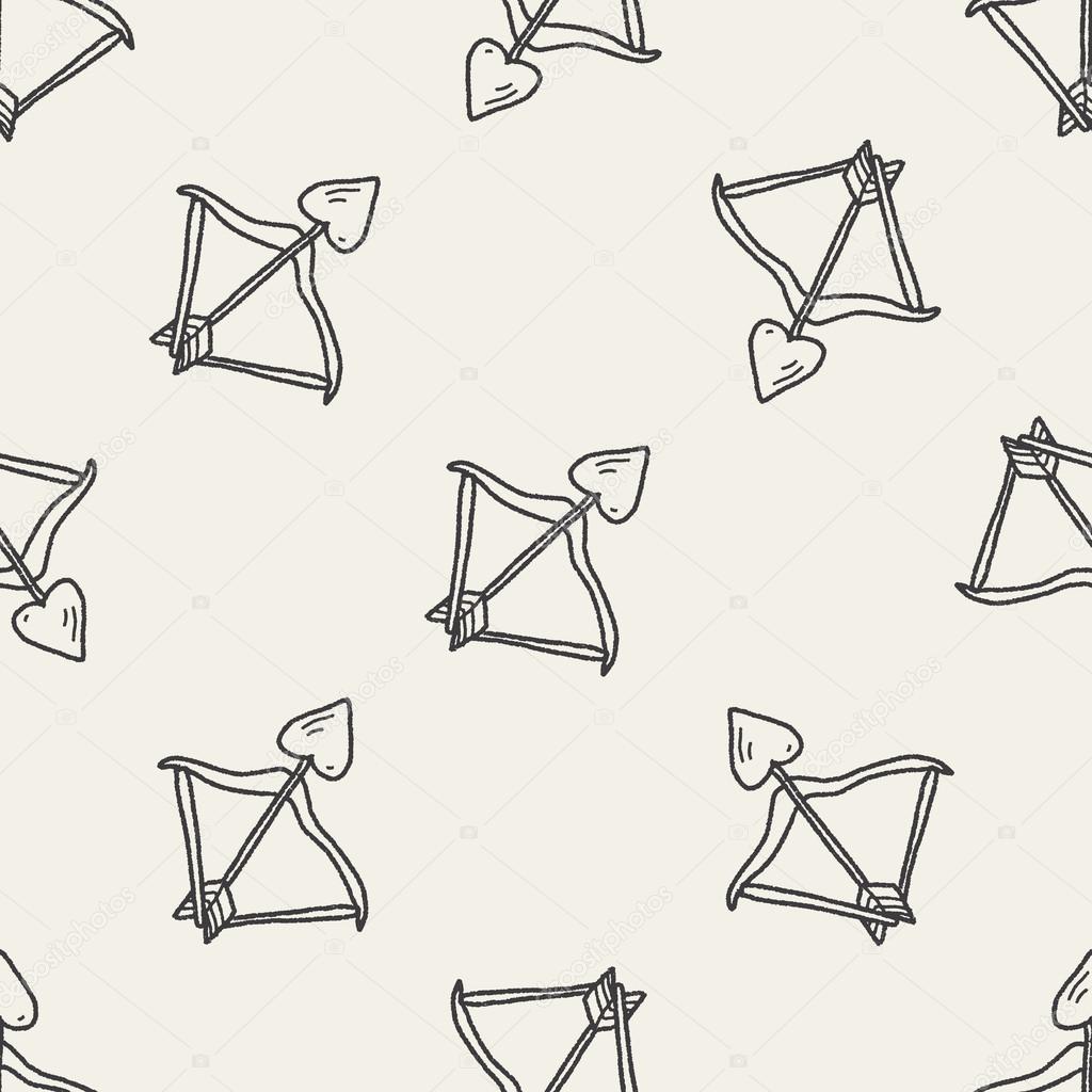 Bow and arrow doodle seamless pattern background Stock Vector Image by ...