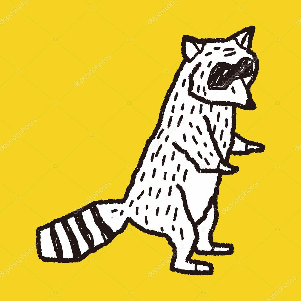 Raccoon doodle Stock Vector Image by ©hchjjl #75081795