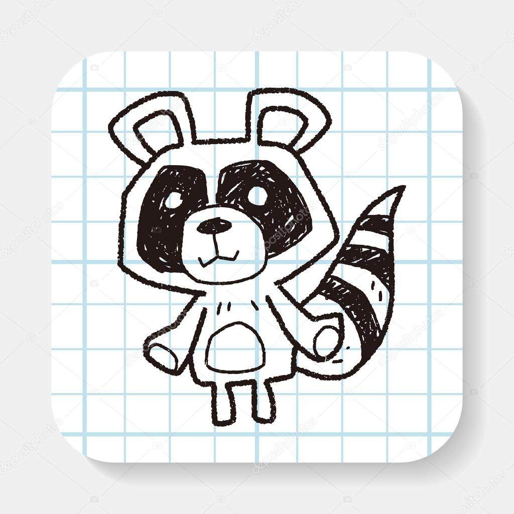 Raccoon doodle Stock Vector by ©hchjjl 82450814