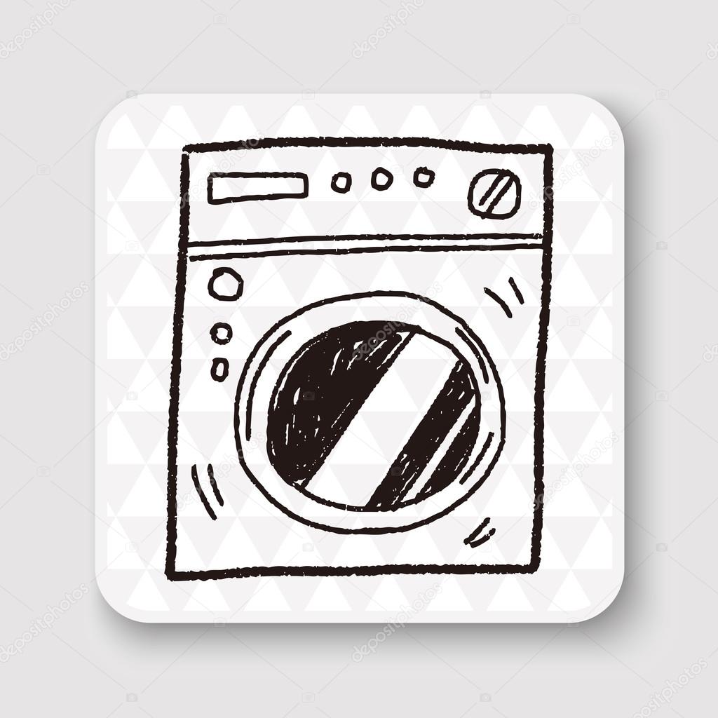 Washing machine doodle vector illustration Stock Vector Image by ...