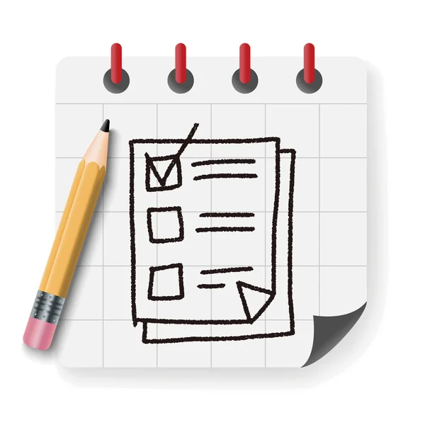 Image vectorielle Papier liste de vérification dessin doodle par ...