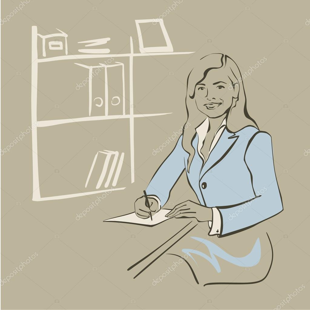 The secretary hand take note on notepad Stock Vector Image by ©JuliGin ...