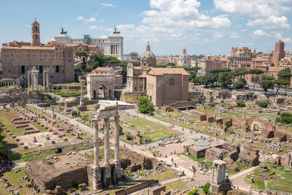 Vista panorámica del foro romano, también conocido por Forum Romanum o ...
