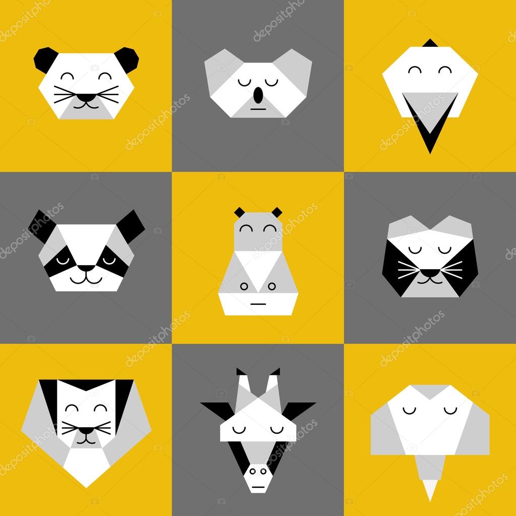 Animals jungle origami 6 Stock Vector Image by ©shopplaywood #115394130