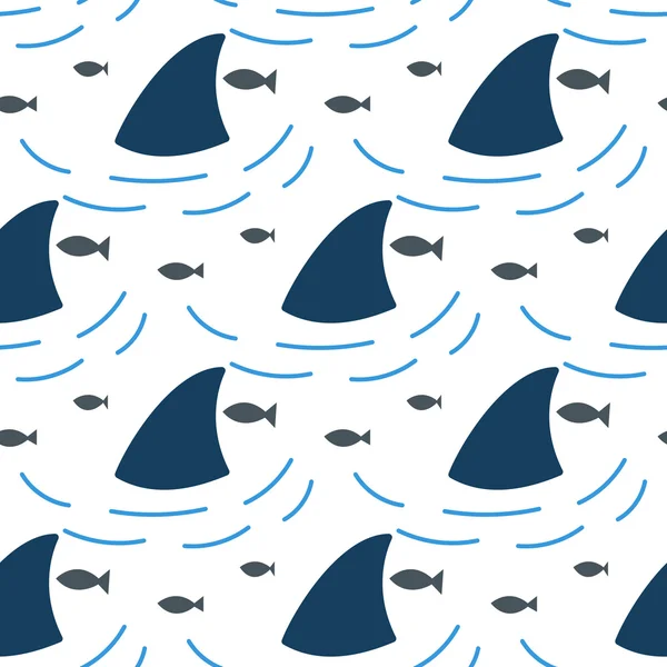 Seamless vector pattern of shark fins — Stock Vector © chekat #90891938