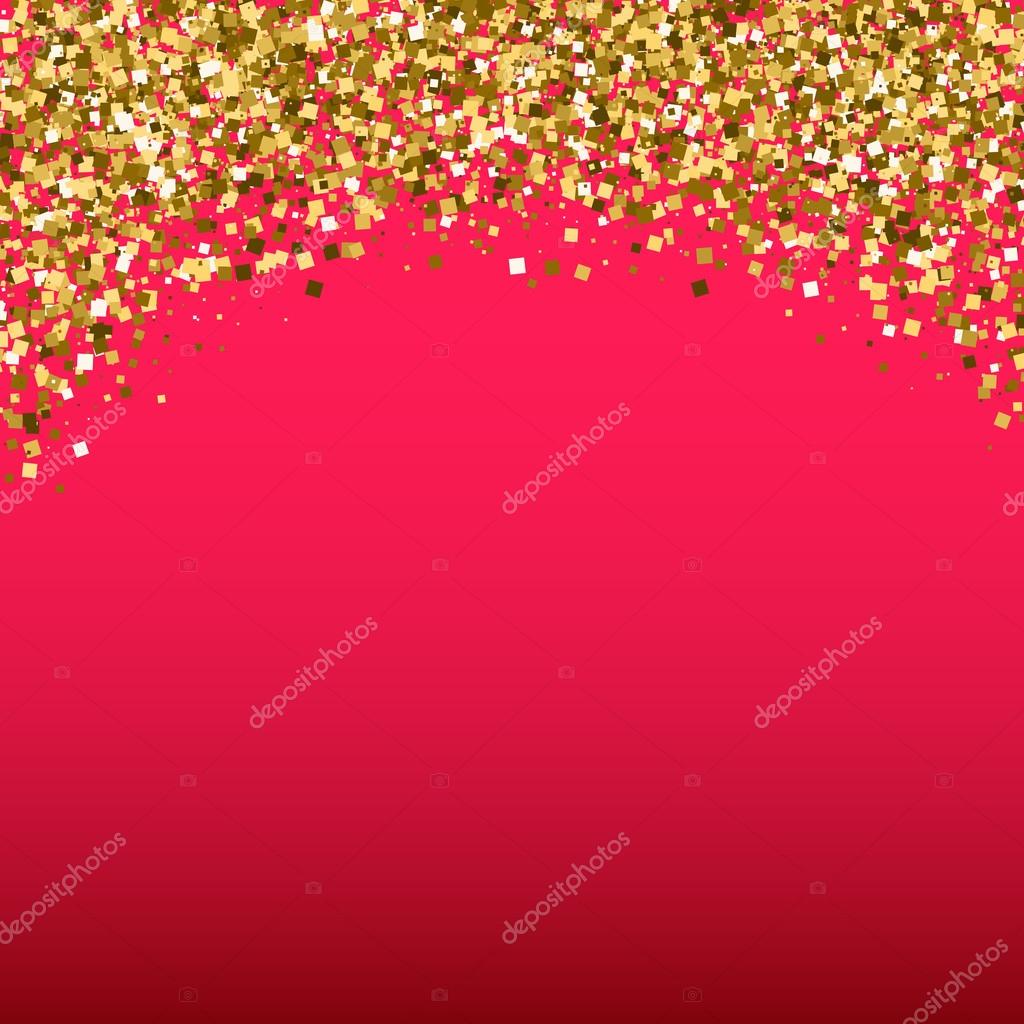 Gold glitter shimmery heading. Invitation card or flyer with sparkling ...